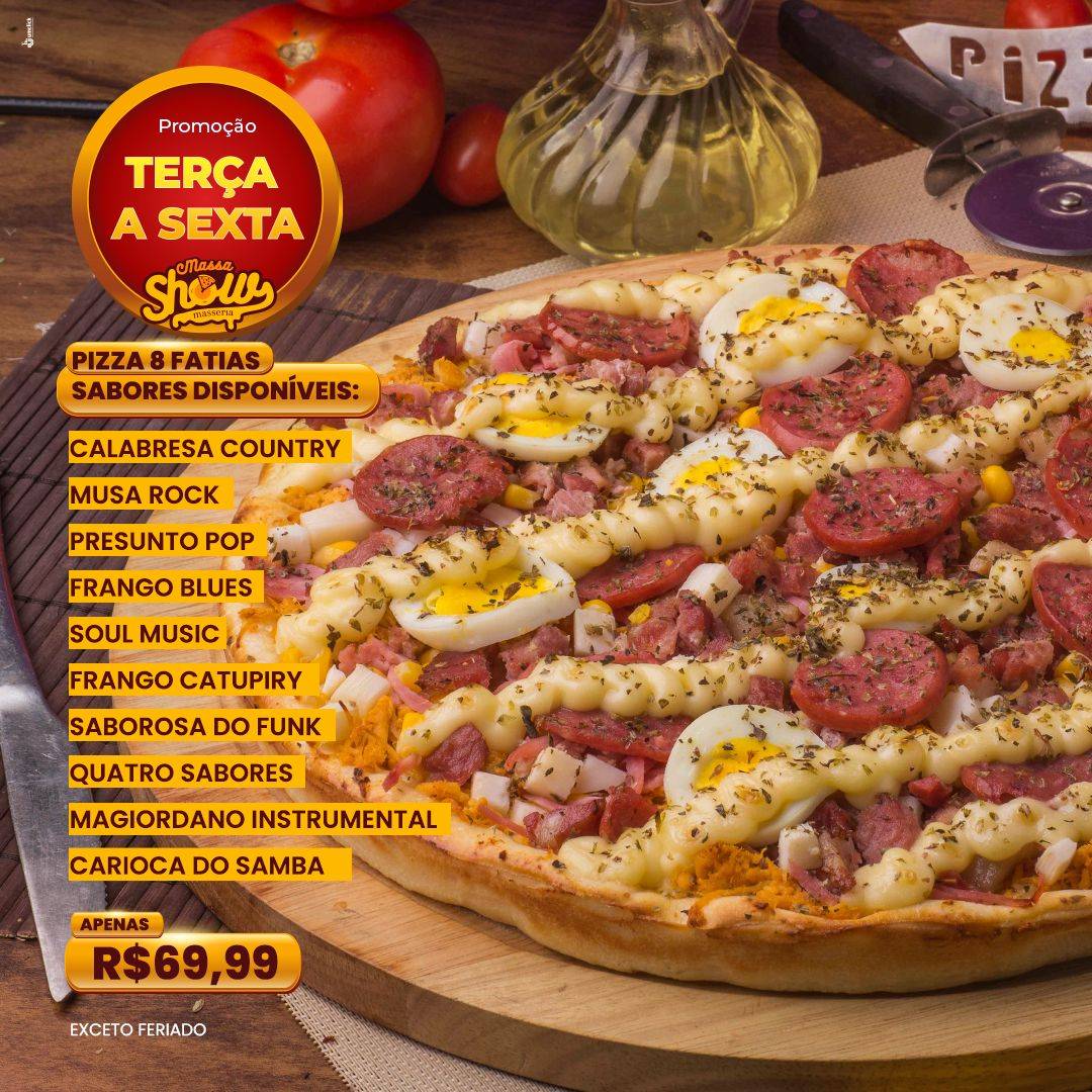 Menu em Massa Show Guriri restaurante, São Mateus