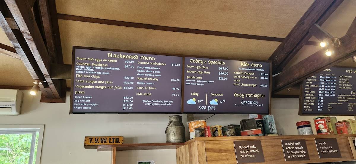 Menu at The Shire's Rest Cafe, Matamata