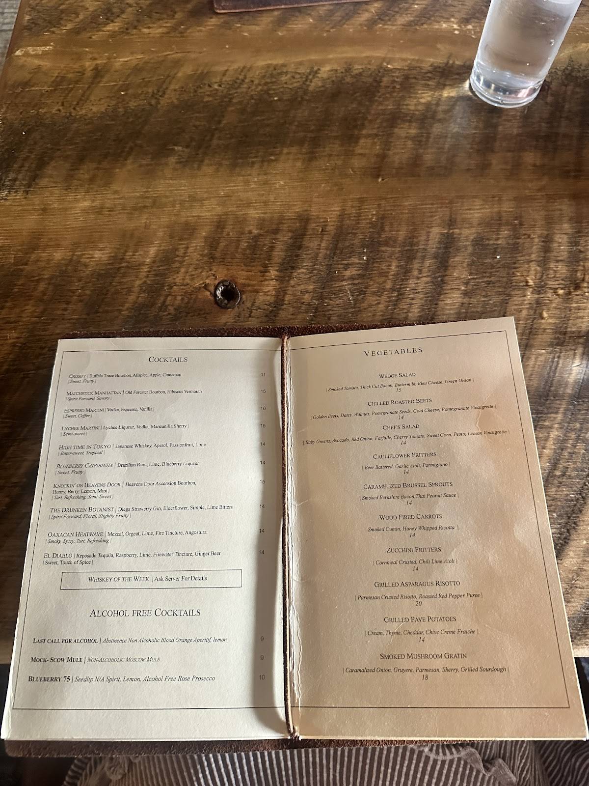 Menu at Matchstick Restaurant & Spirits, Stillwater