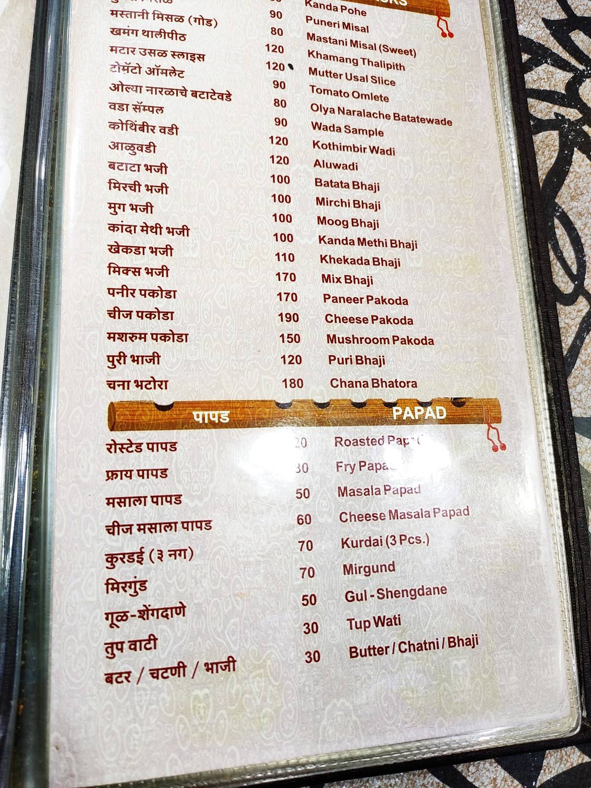 Menu at Mathura Pure Veg, Pune, Prestige Chambers A