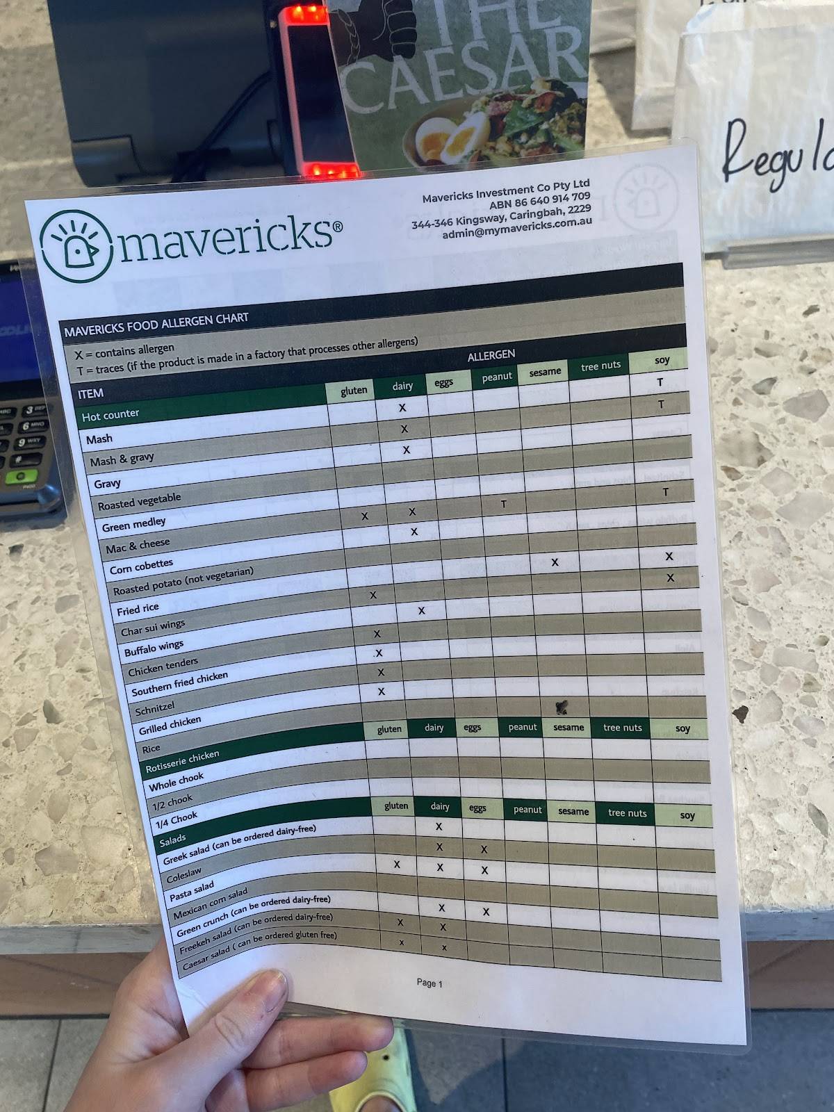 Menu at Mavericks Chicken Caringbah restaurant, Caringbah