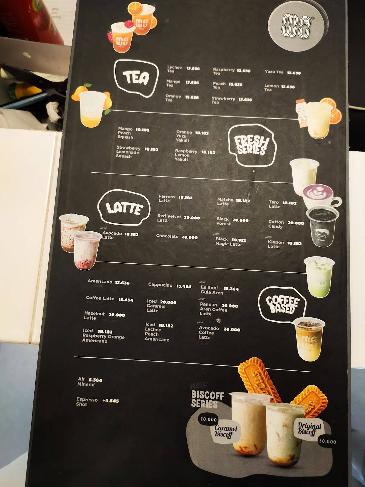 Menu at Mawu Cafe, Surabaya