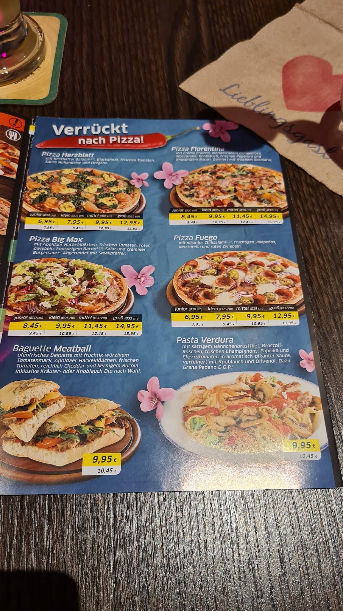 Speisekarte von Maximo Pizza, Apolda