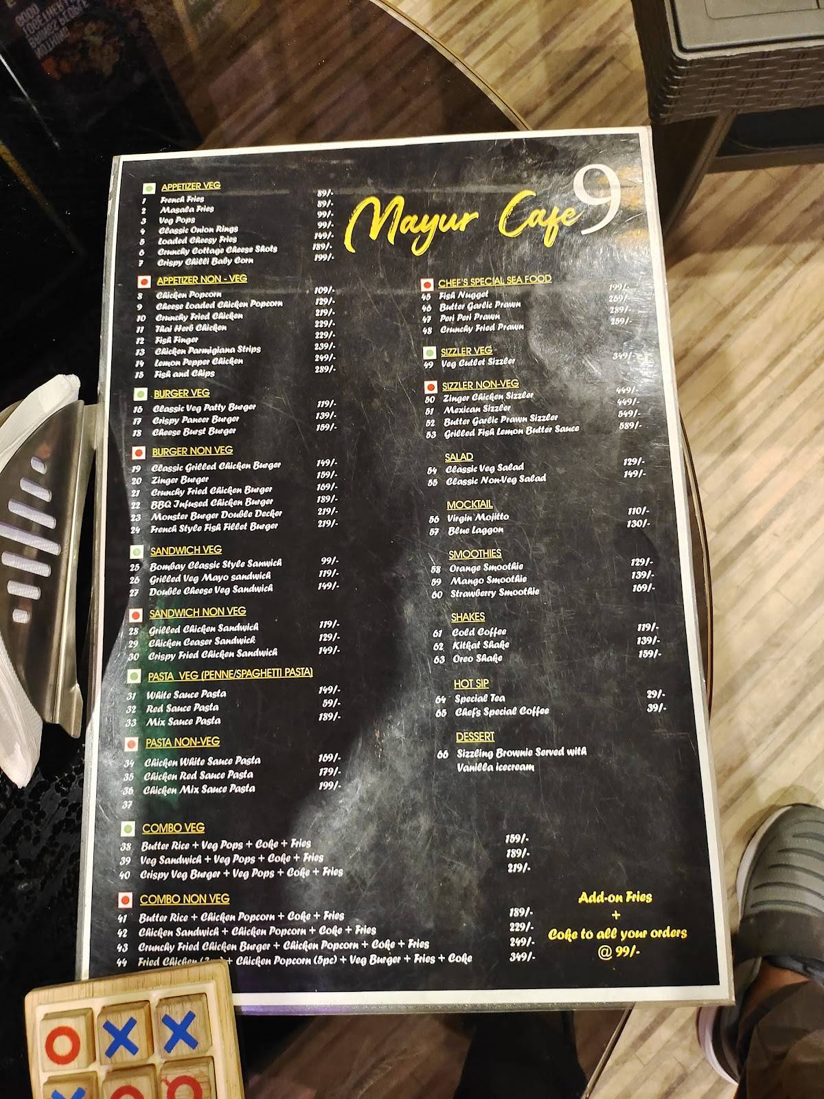 Menu at Mayur cafe 9, Digboi