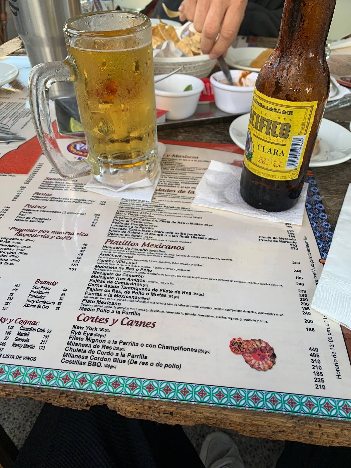 Menu at Restaurant Panchos, Mazatlán, Av. Camaron Sabalo 1614-B