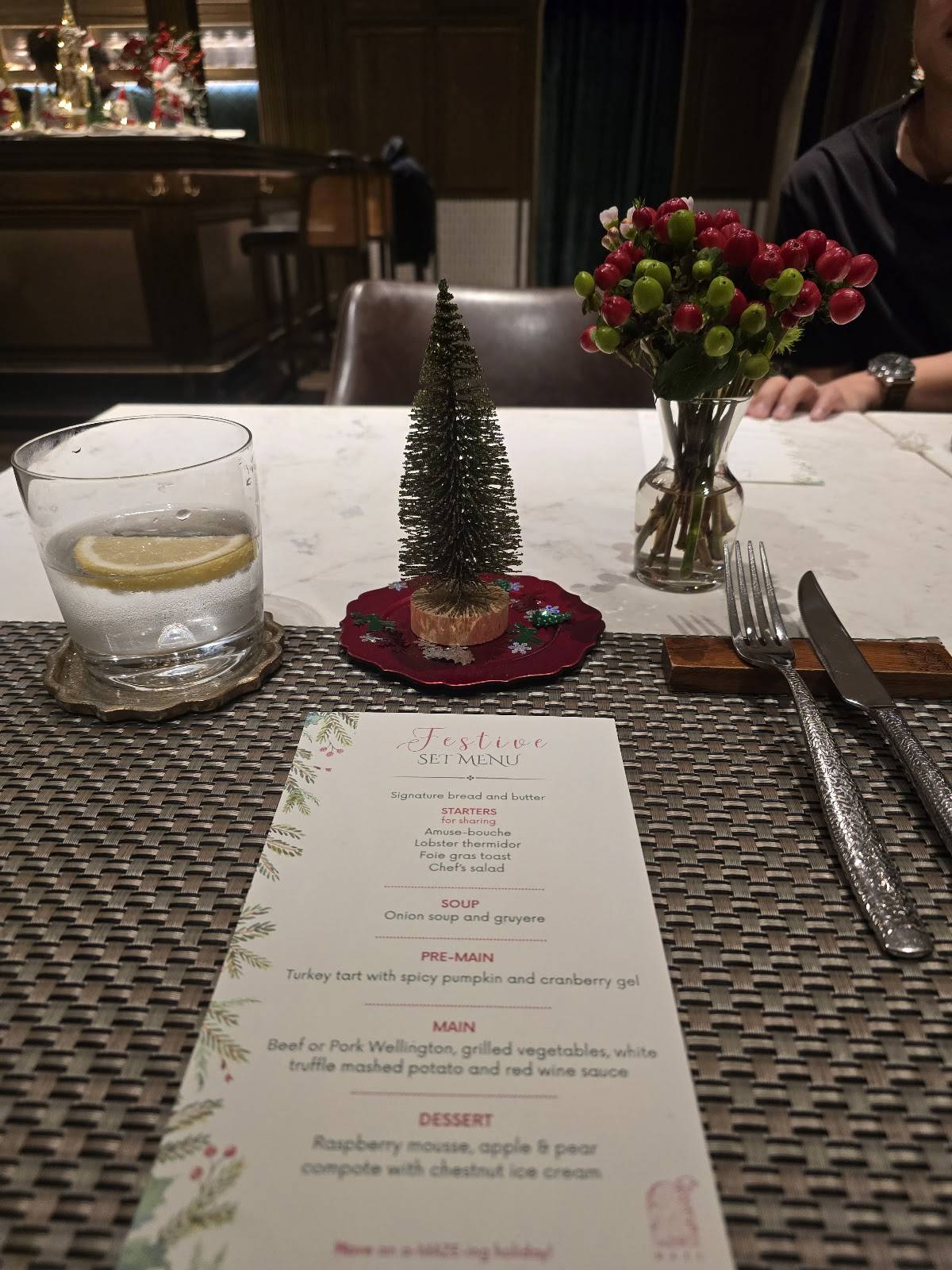 Menu at Maze restaurant, Bangkok