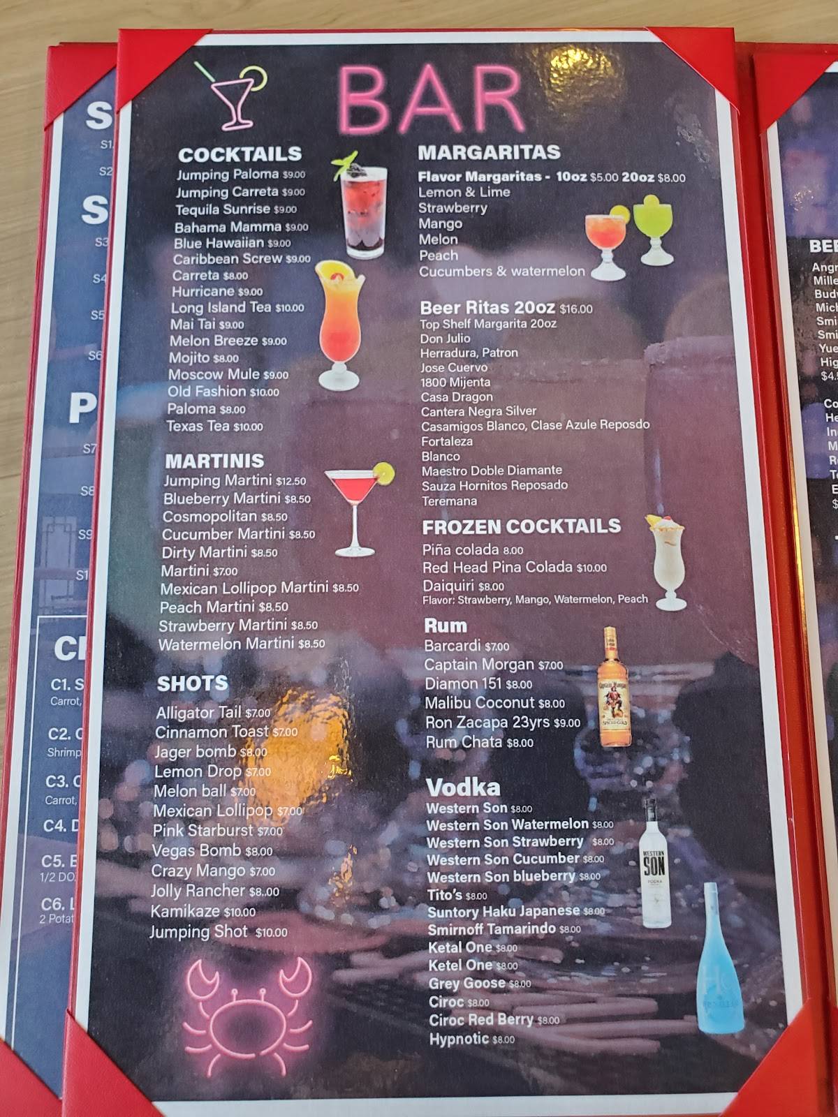 Menu at Jumping Crab Seafood & Bar, McAllen