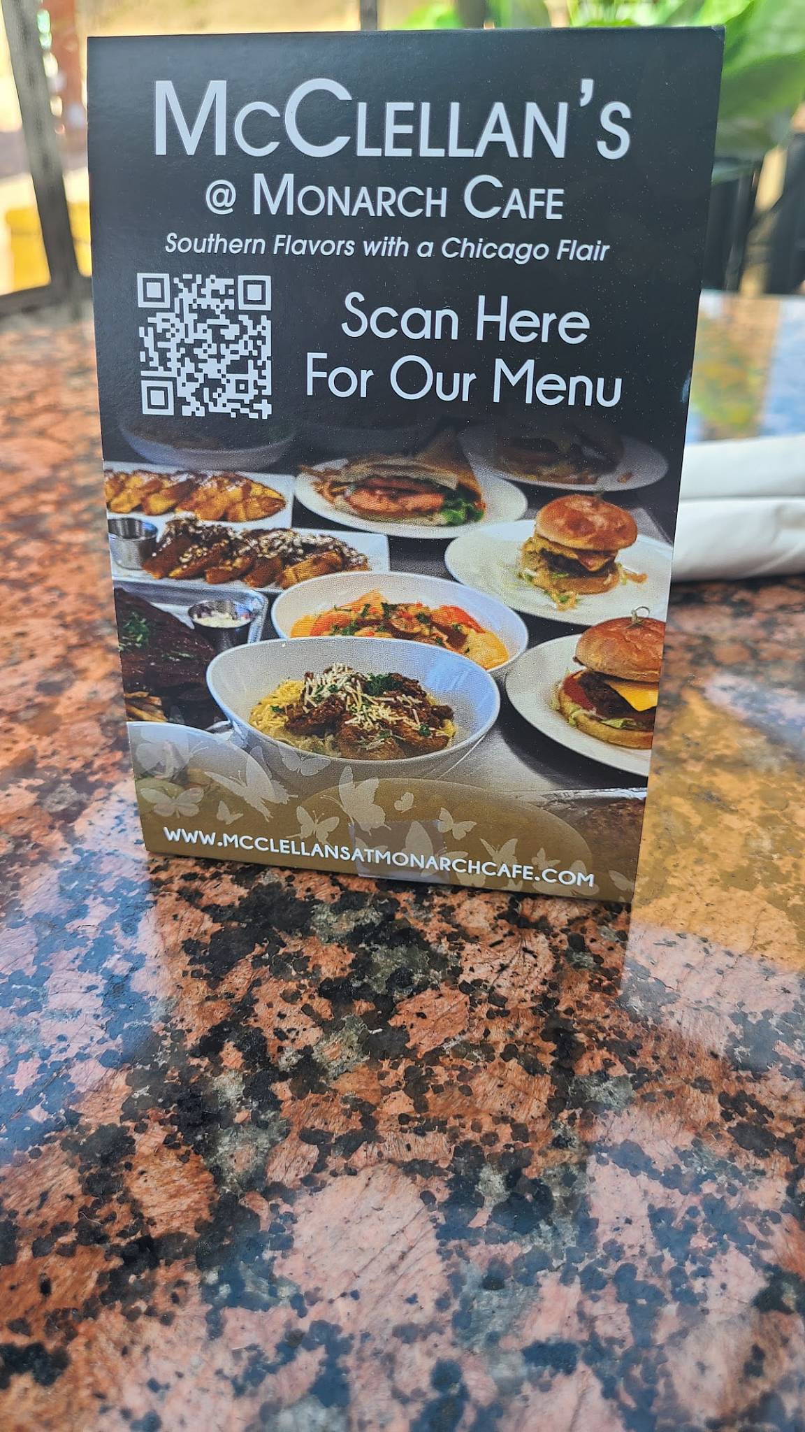 Menu at McClellan’s at Monarch Cafe’, Spartanburg