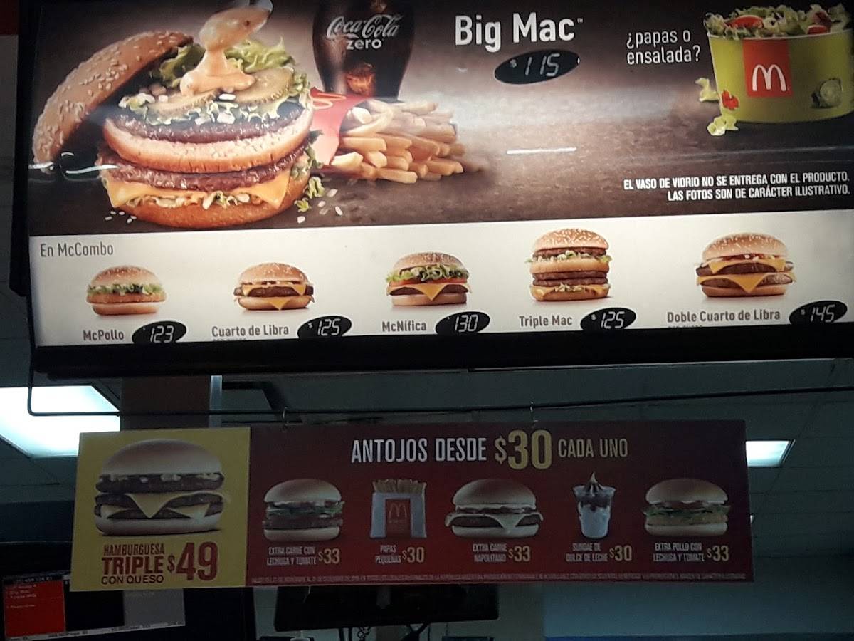 Menu at McDonald's fast food, Lanús Este, Av. Hipólito Yrigoyen 4475