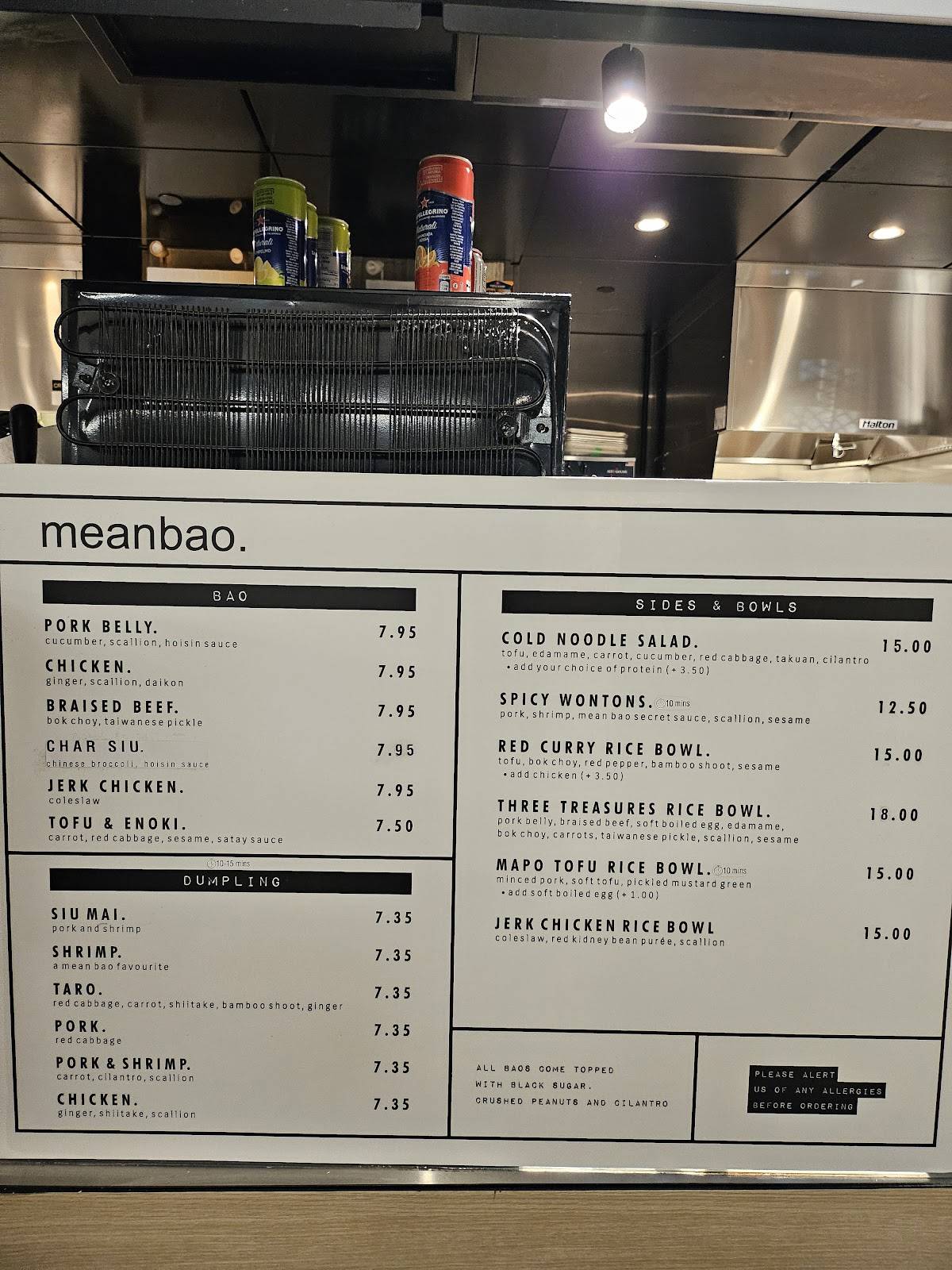 Menu au Mean Bao - Union Station restaurant, Toronto