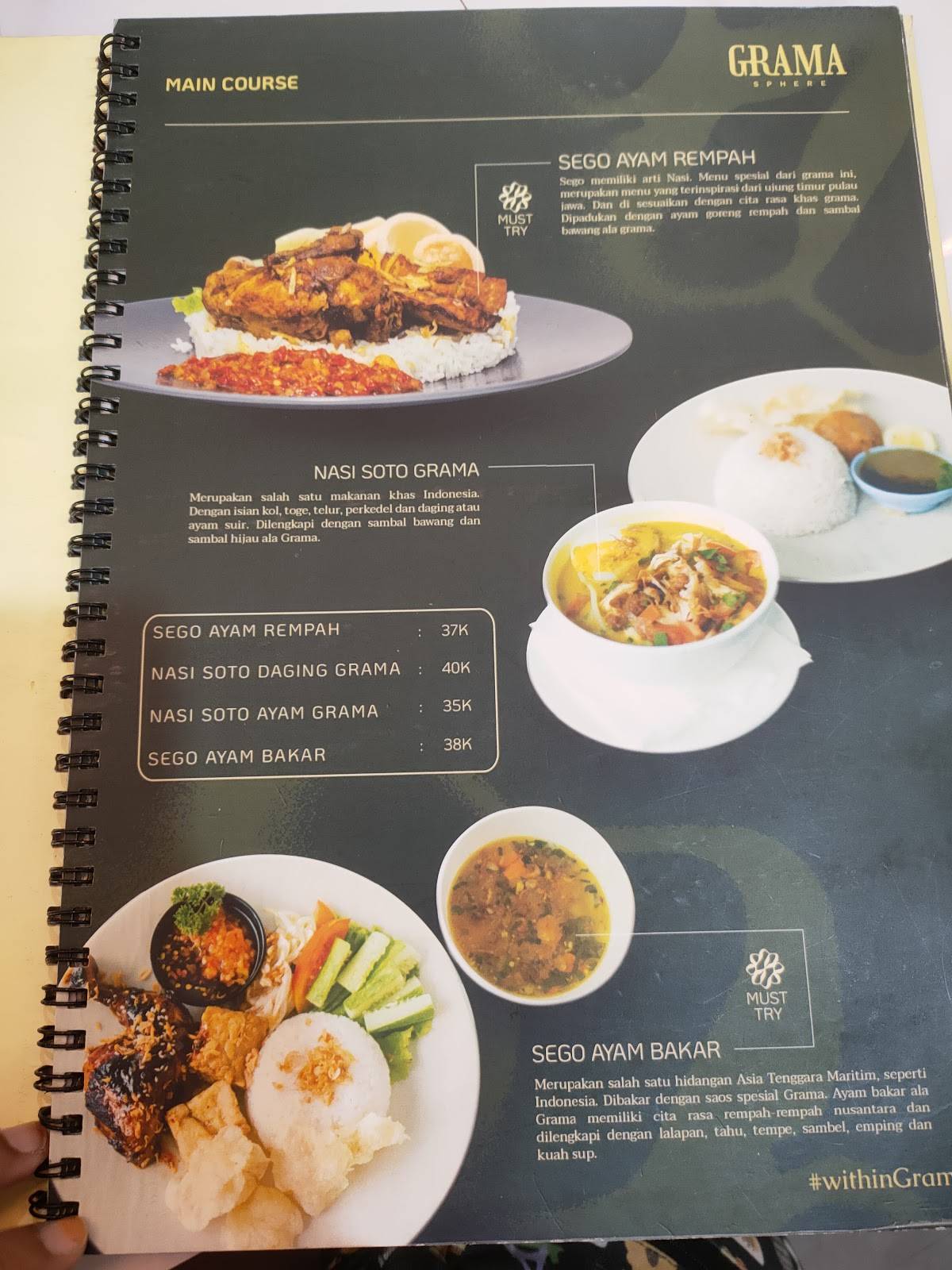 Menu at GRAMA SPHERE COFFEE, Medan