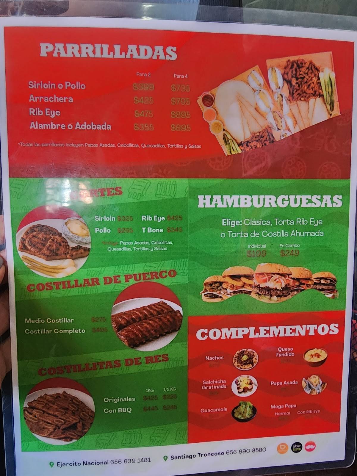 Carta del restaurante Mega Tacos, Ciudad Juarez, Ejército Nacional 8260-2