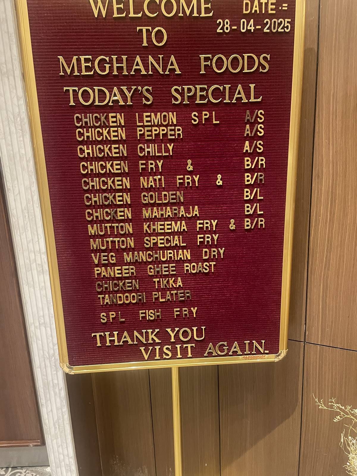 Menu at Meghana Foods Sarjapur Road, Bengaluru