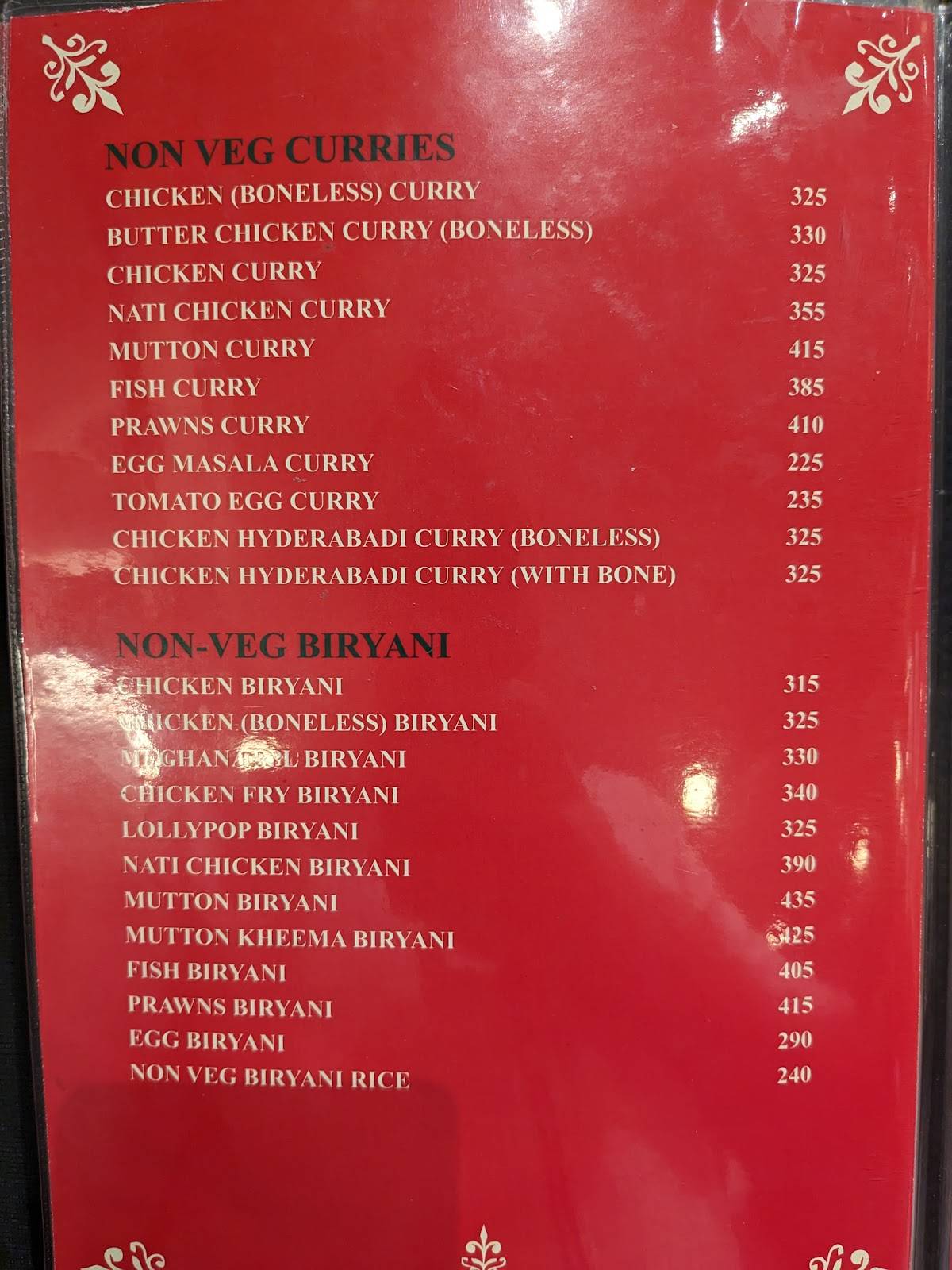 Menu at Meghana Foods Sarjapur Road, Bengaluru