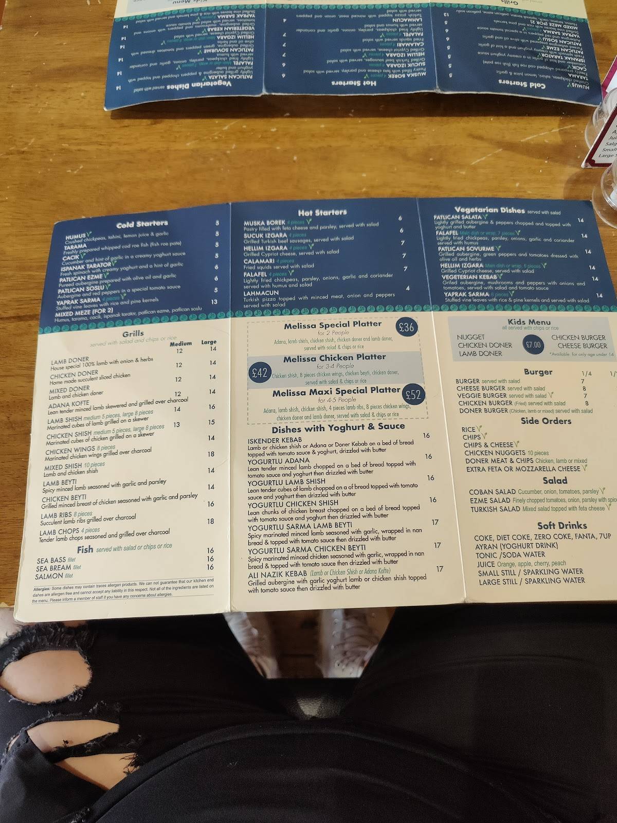 Menu at Melissa Restaurant(Edgware), Edgware