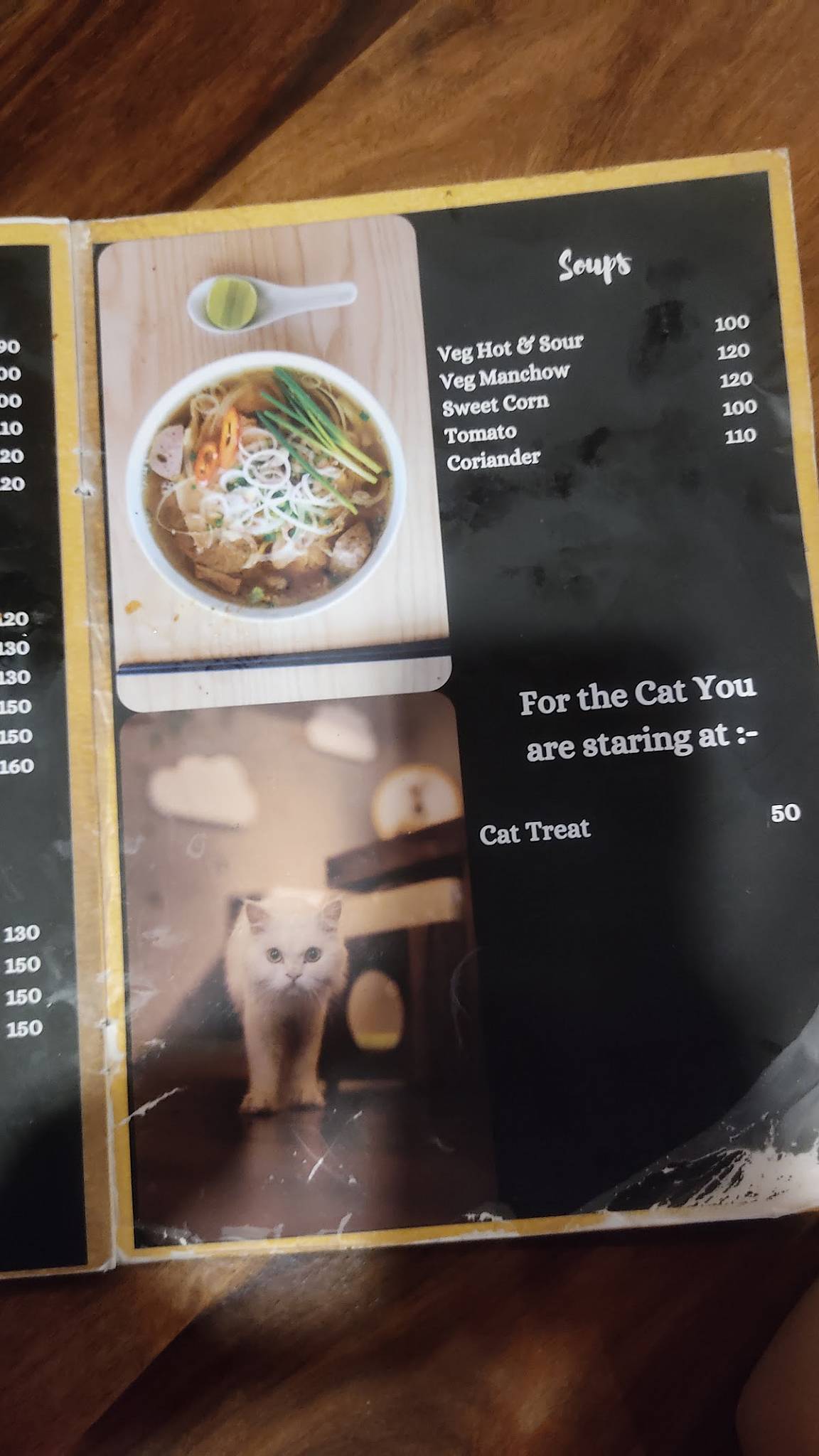 Menu at Meow the Cat Cafe, Raipur