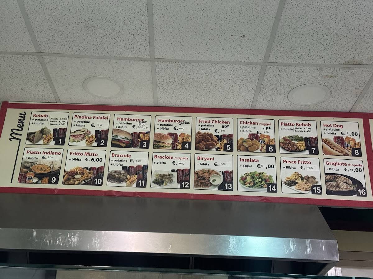 Menu au Kebab King restaurant, Messine