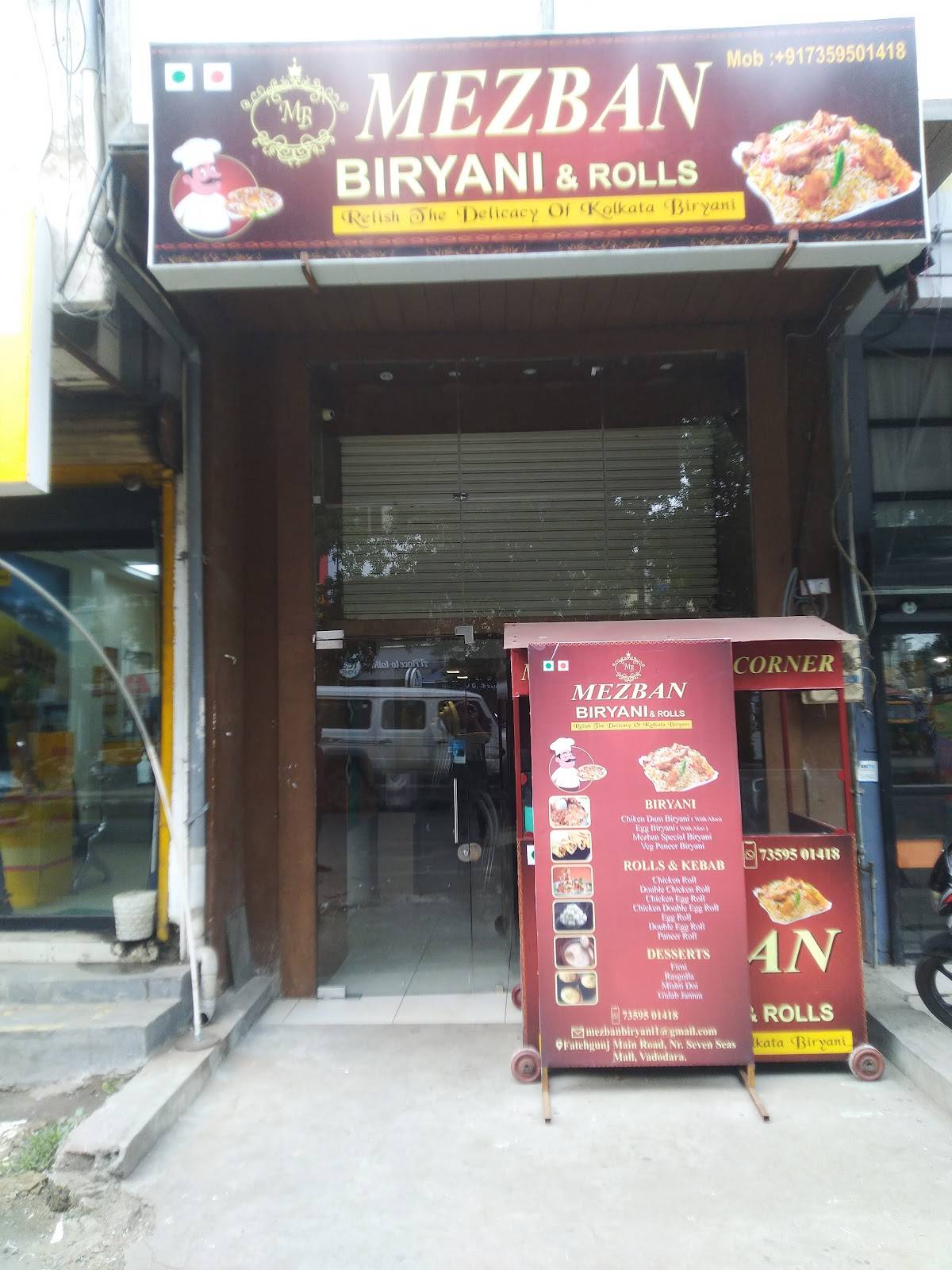 Menu at Mezban Biryani, Vadodara