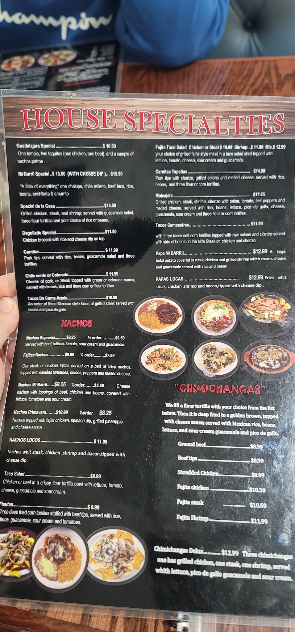 Menu at Mi Barril Mexican grill, Huntsville