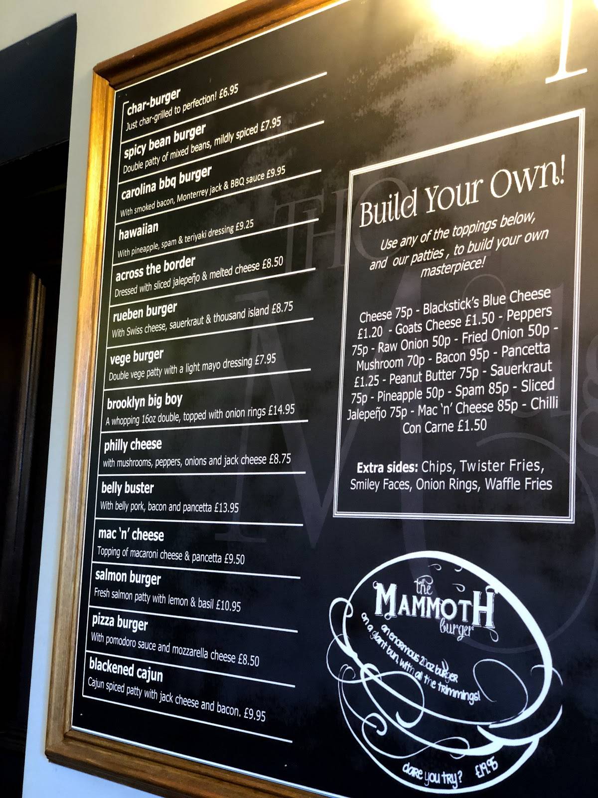Menu at Midge Hall pub & bar, Leyland
