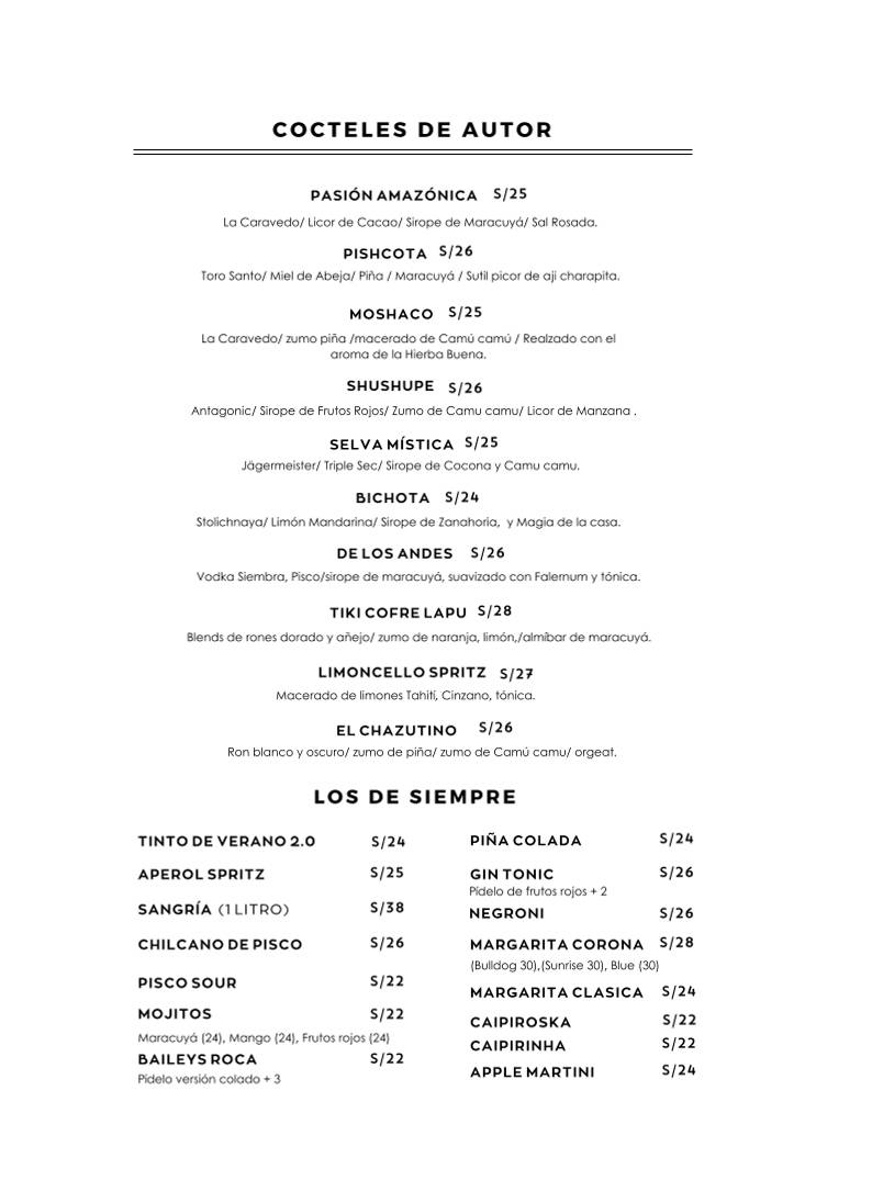 Menu at MILAN RESTAURANT - TARAPOTO, Tarapoto