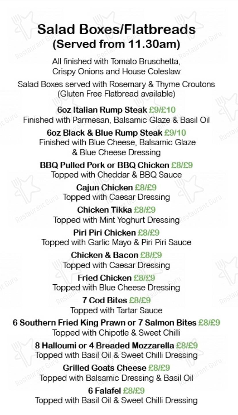 Menu at Mill St Kitchen cafe, Leek
