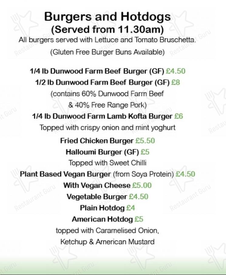 Menu at Mill St Kitchen cafe, Leek