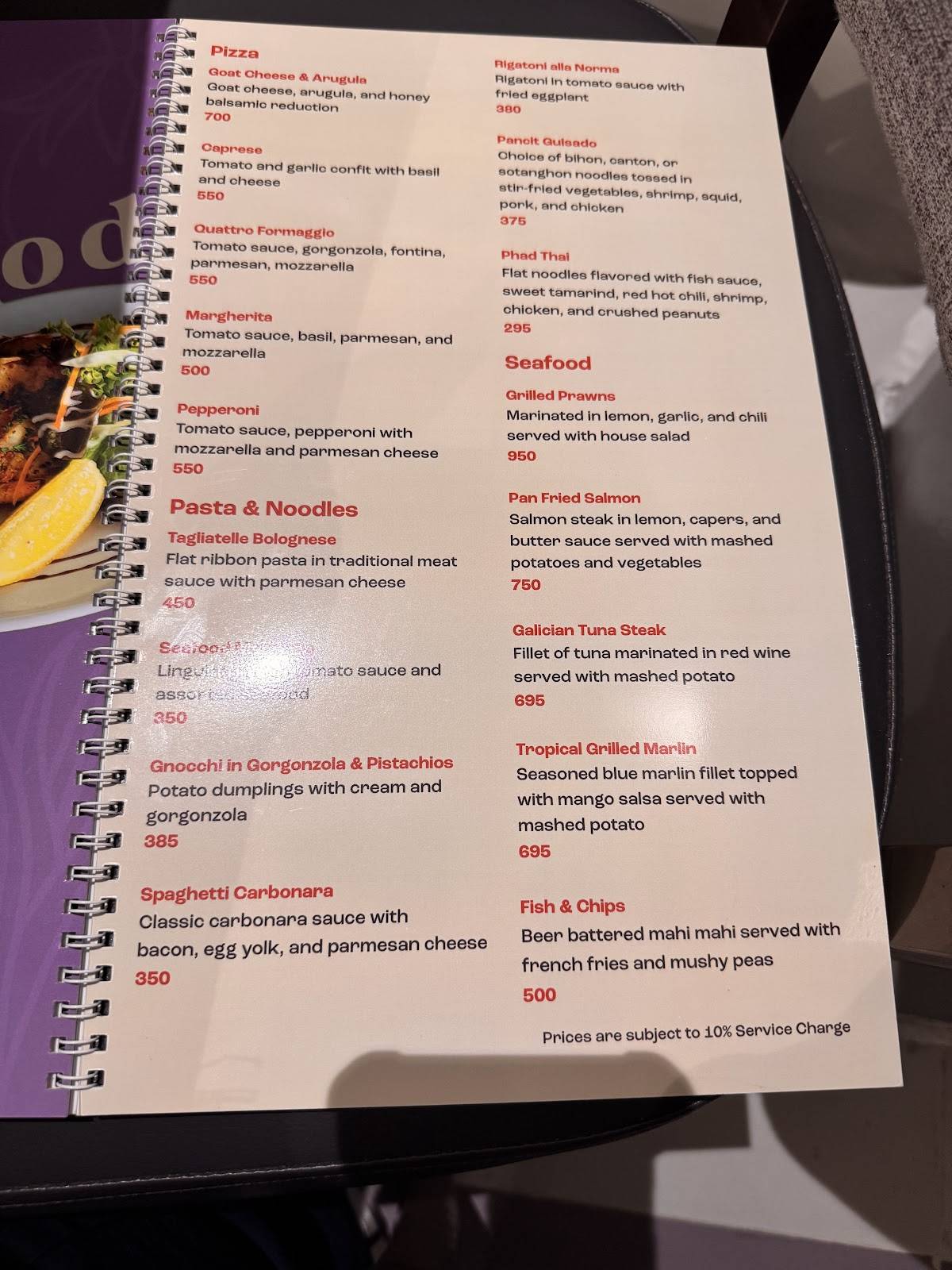 Menu at Millie's All day Dining restaurant, Quezon City