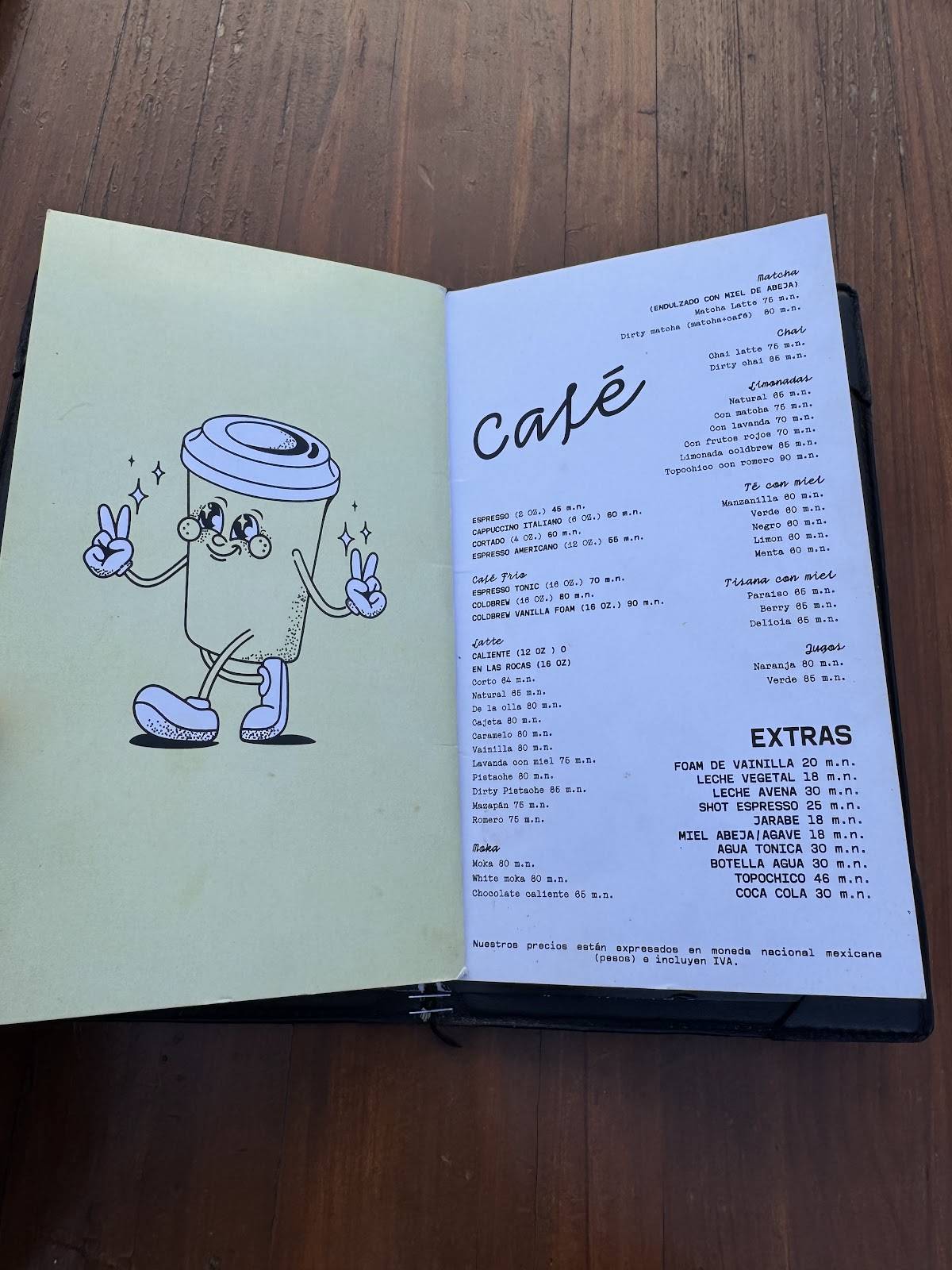 Carta del café Milo & Rocco: Coffeehouse, Tijuana