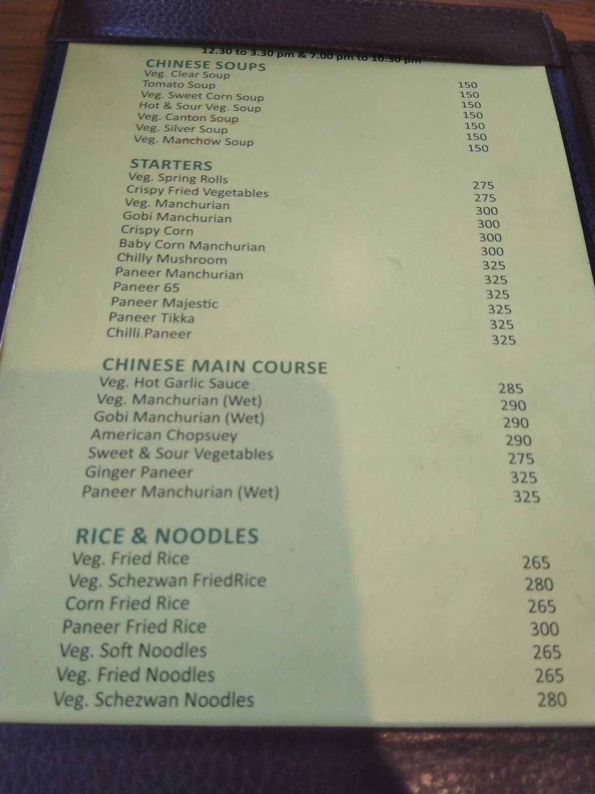 Menu at Minerva Coffee Shop Kothapet, Hyderabad