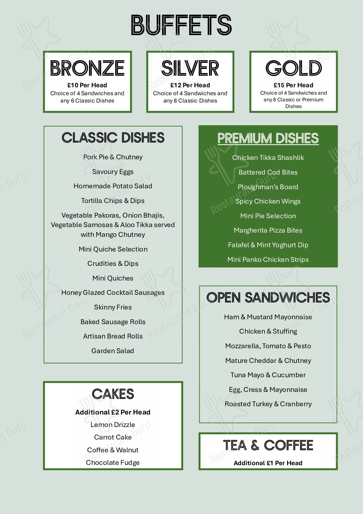 Menu at Mirfield Garden Centre cafe, Mirfield