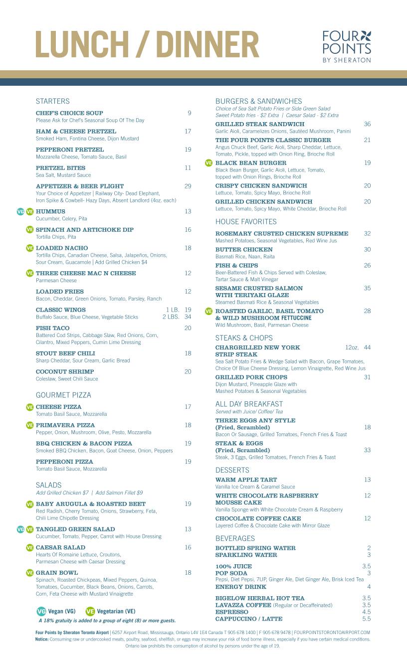 Menu at Moments Restaurant & Lounge, Mississauga