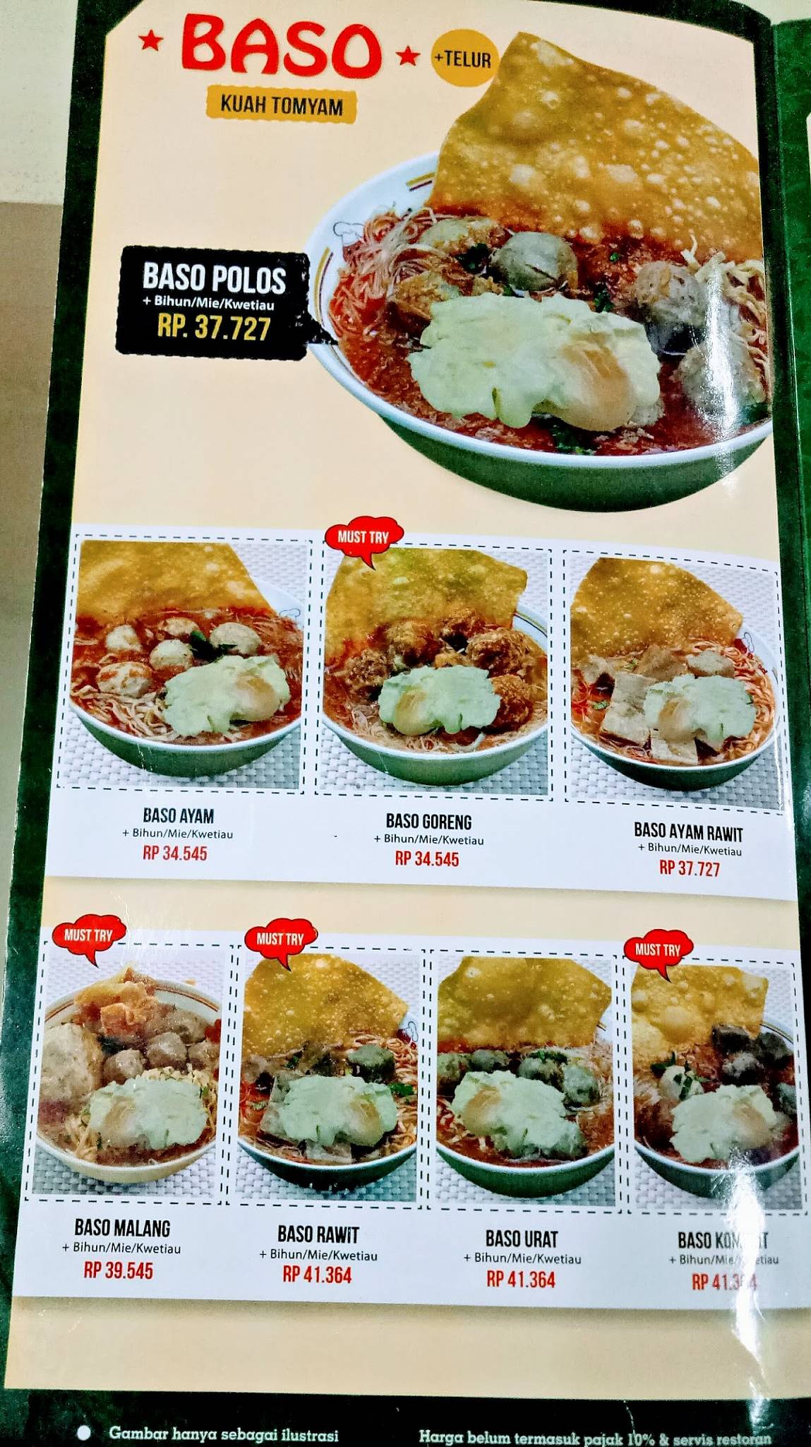 Menu at Mister Baso TAMINI SQUARE restaurant, East Jakarta, Mall Taman ...