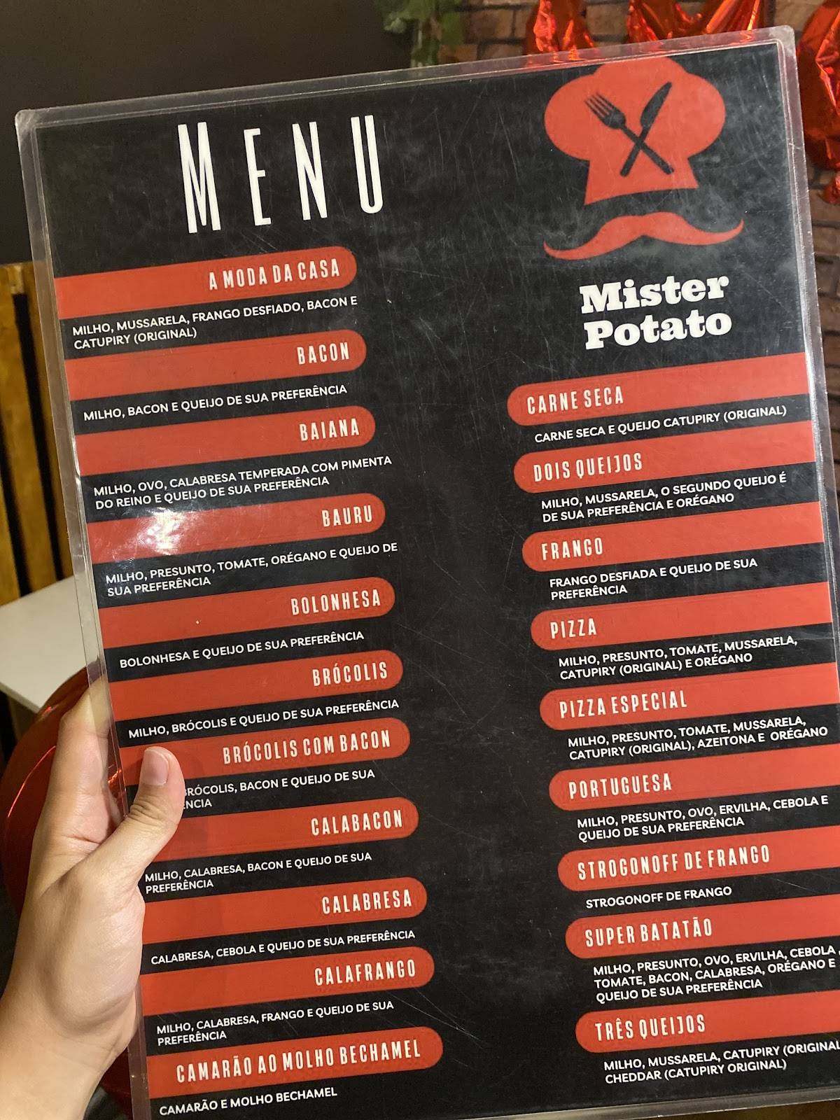 Menu em Mister Potato Delivery Batata Recheada restaurante, Santos