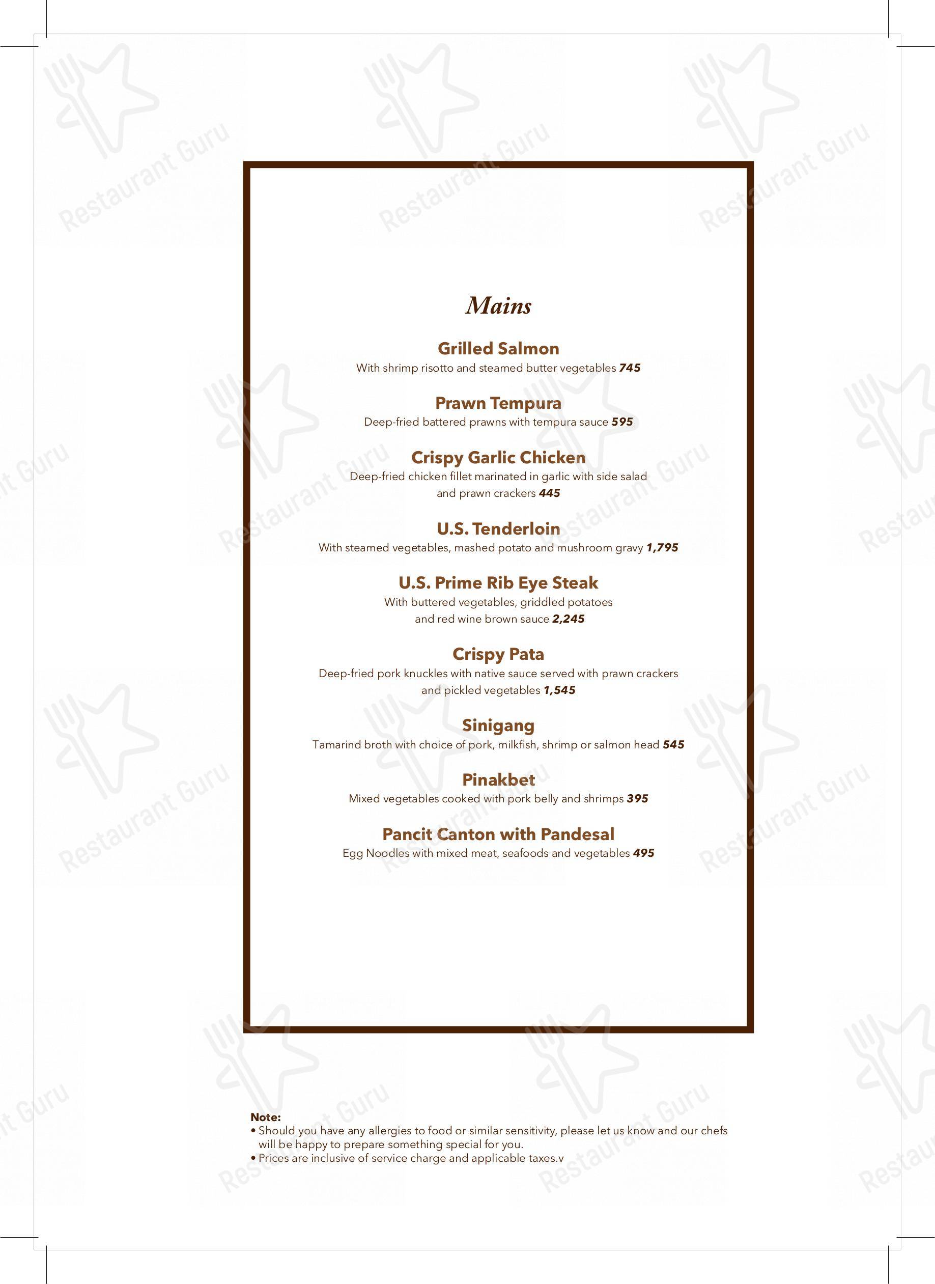 Menu at Misto restaurant, Santa Rosa, Lobby