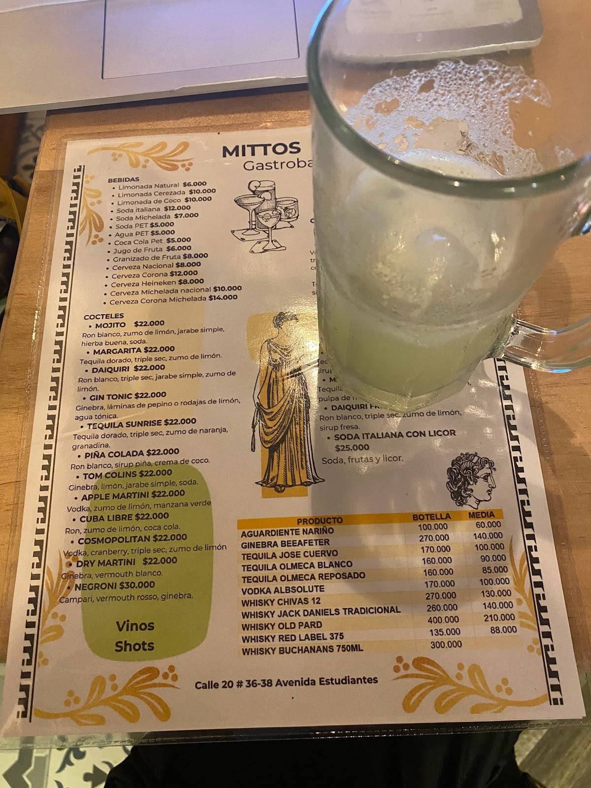 Menu at Mittos gastrobar, Pasto