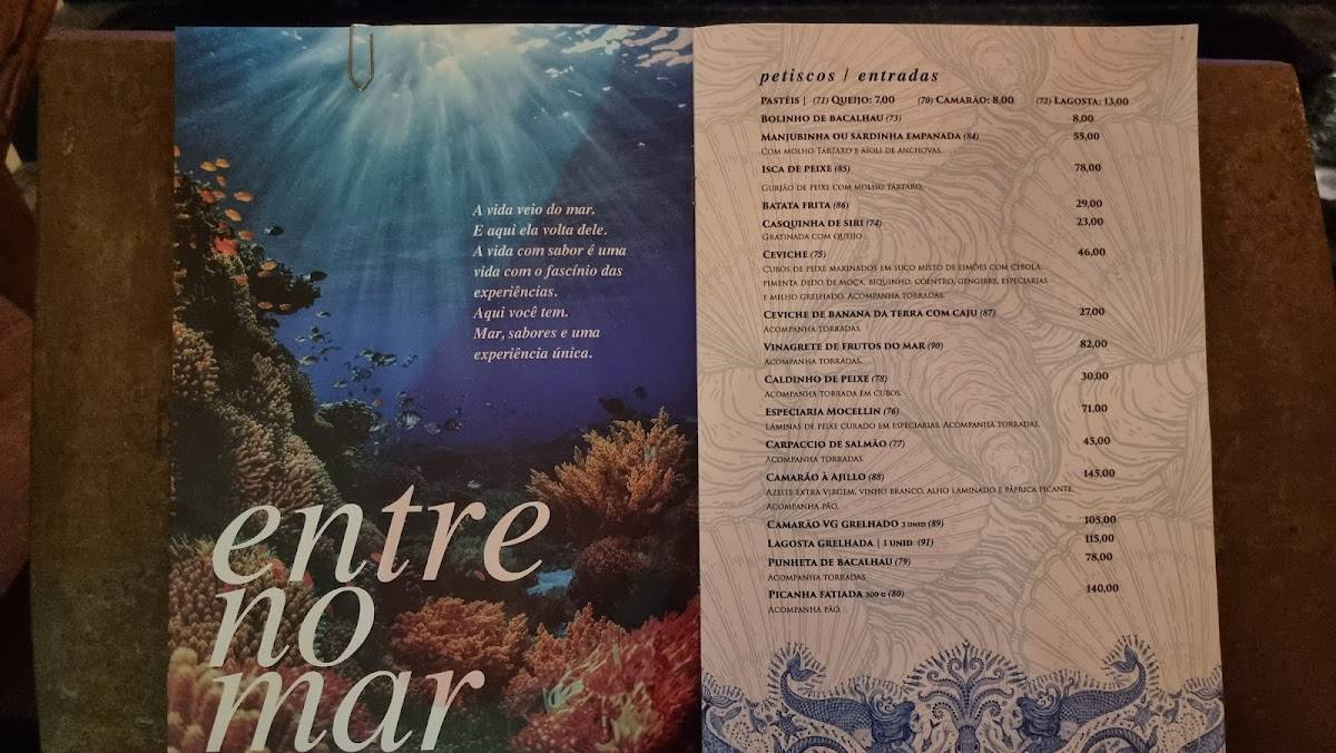 Menu em Mocellin Mar restaurante, Rio de Janeiro