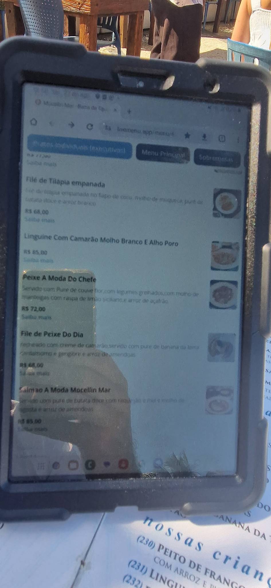 Menu em Mocellin Mar restaurante, Rio de Janeiro