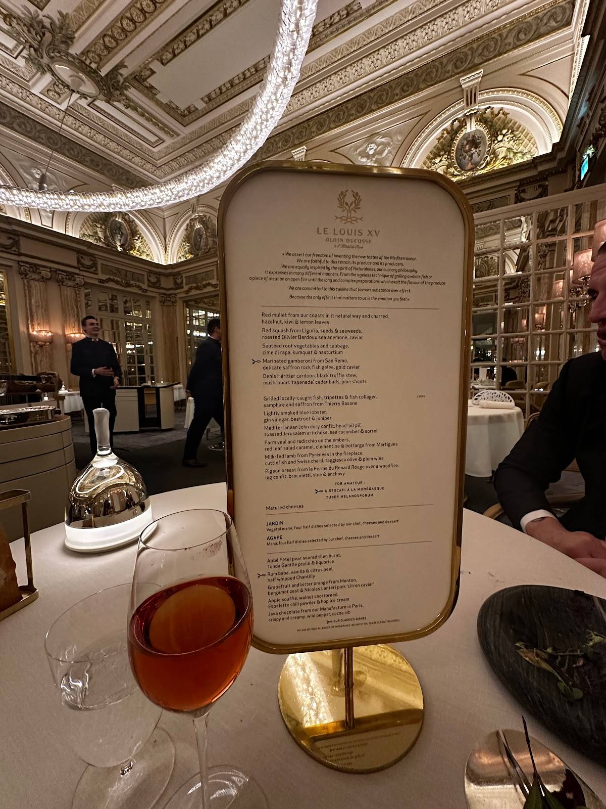 Menu au Le Louis XV - Alain Ducasse à l'Hôtel de Paris restaurant ...