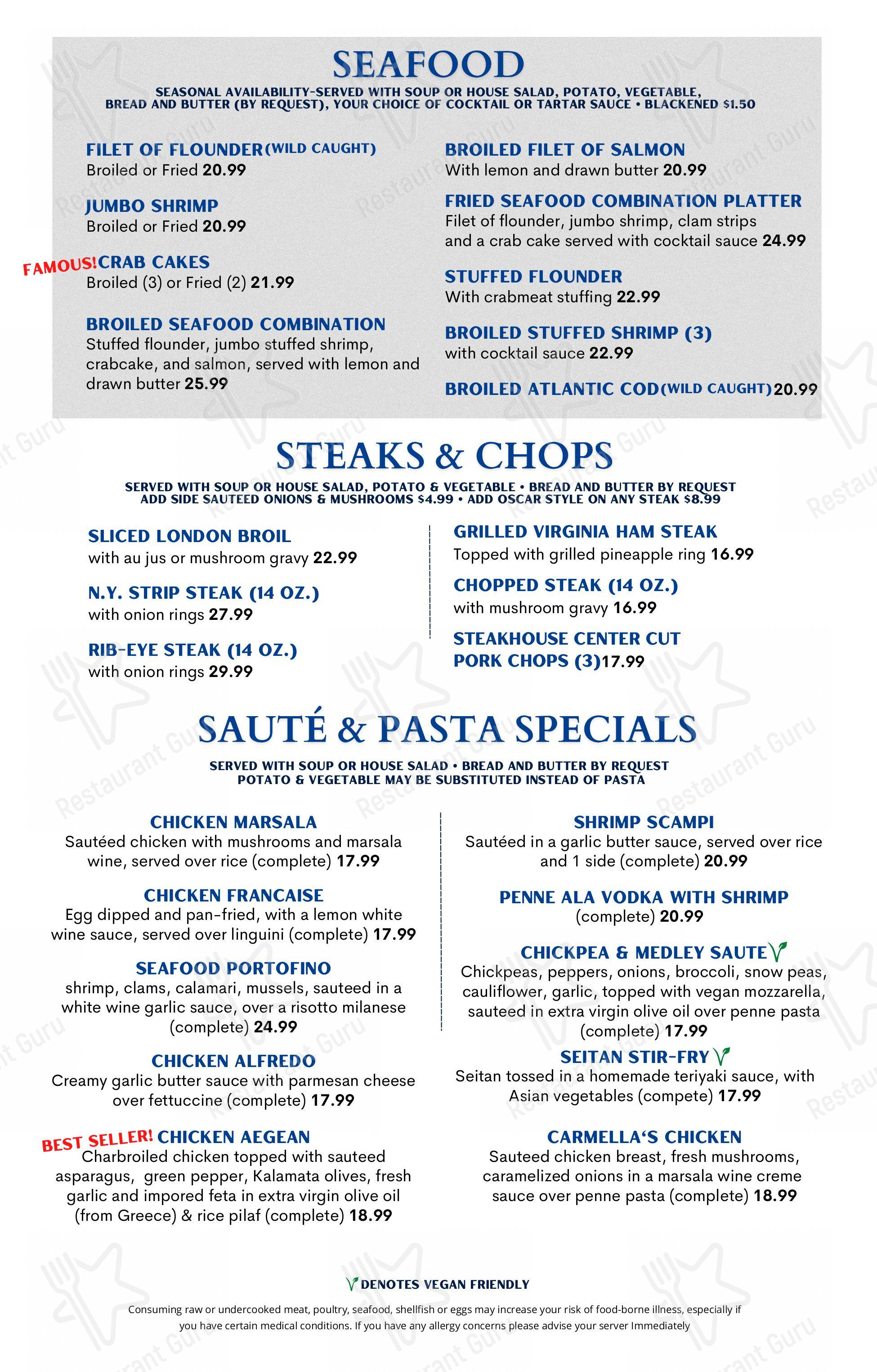 Menu at Monarch Diner and Restaurant, Glassboro