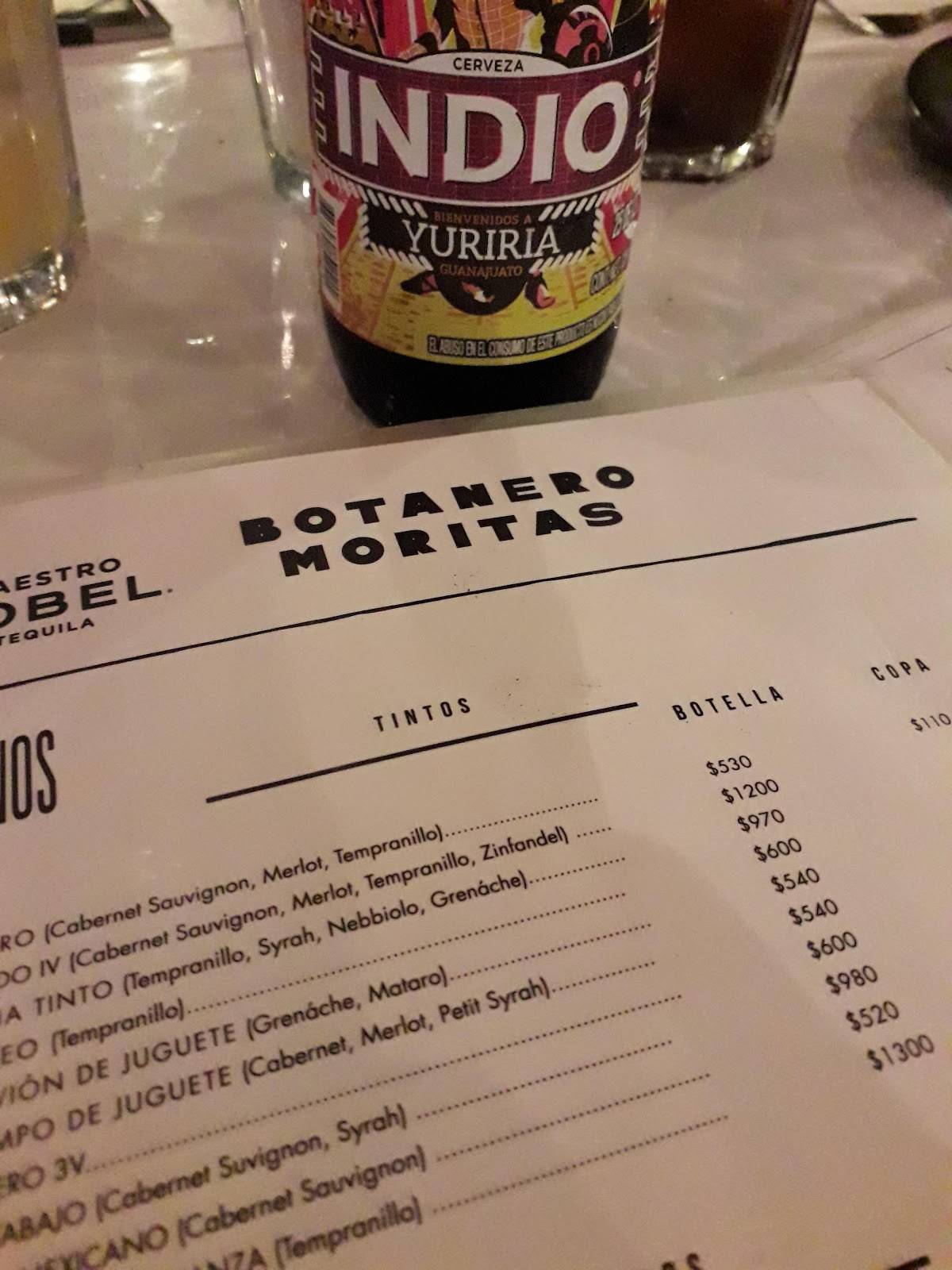 Carta del pub y bar Botanero Moritas, Monterrey, Juan Ignacio Ramón 852 ...