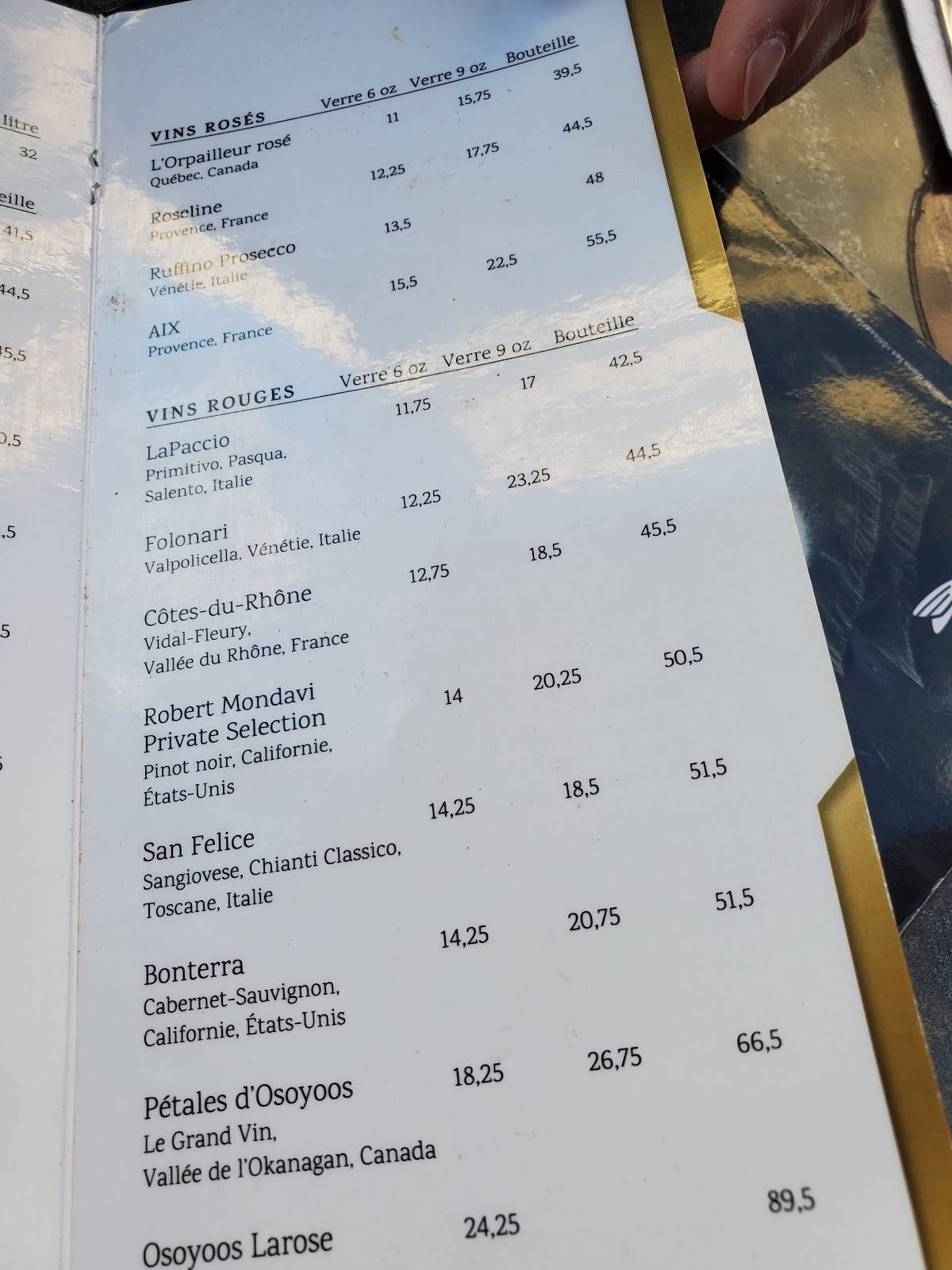 Menu at Rôtisserie St-Hubert BBQ, Montréal, St Catherine St E