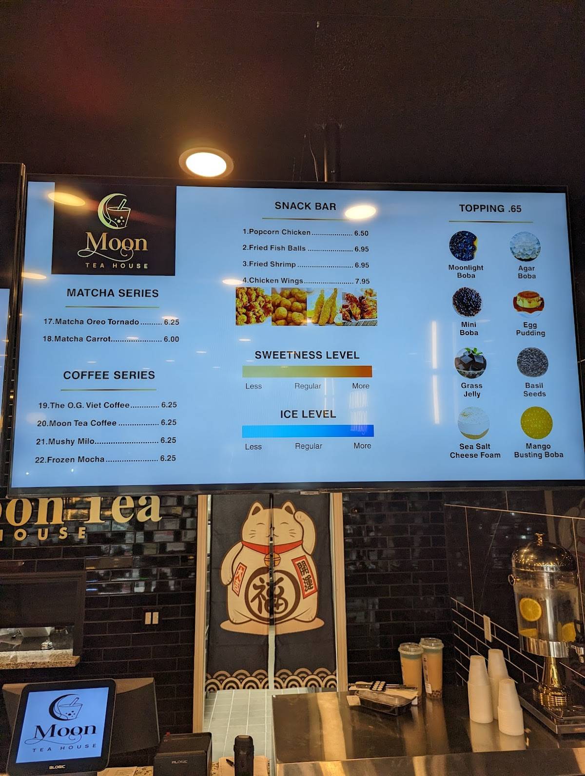 Menu at Moon Tea House, Roseville
