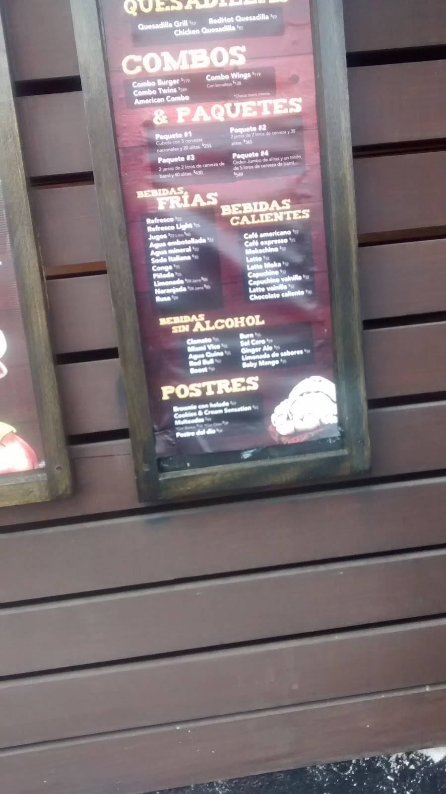 Carta del restaurante Red Hot Grill, Morelia