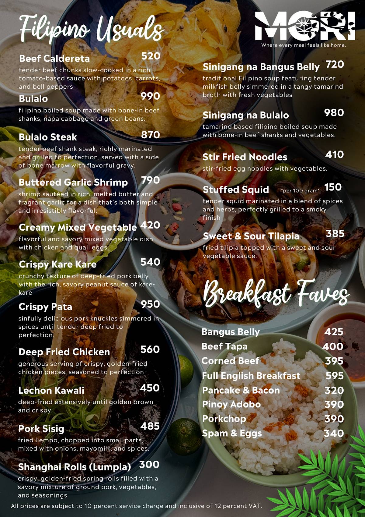 Menu at Mori Restaurant Cafe, Laurel