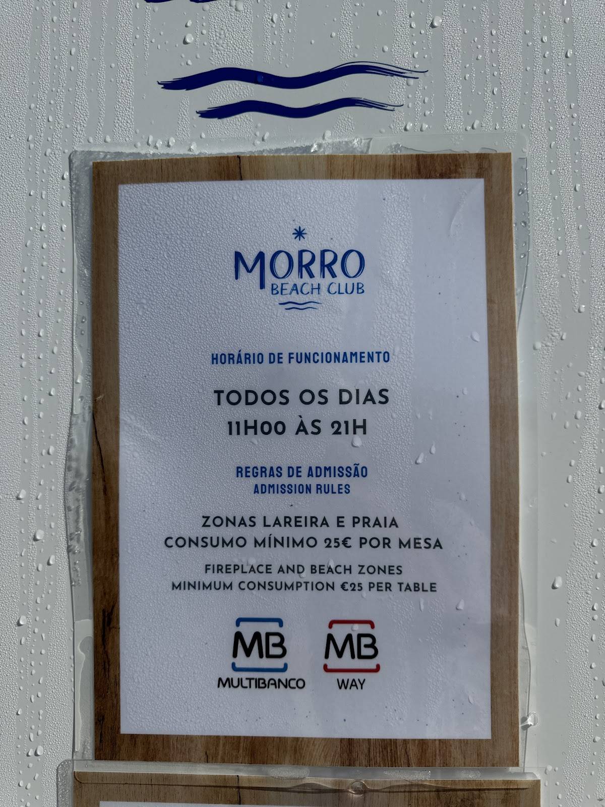 Menu em Morro Beach Club, Vila Nova de Gaia