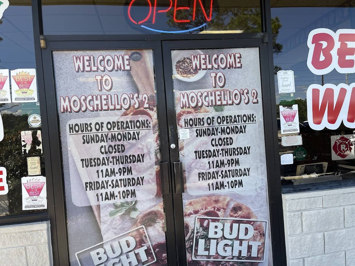 Menu at Moschello's II pizzeria, Citrus Springs