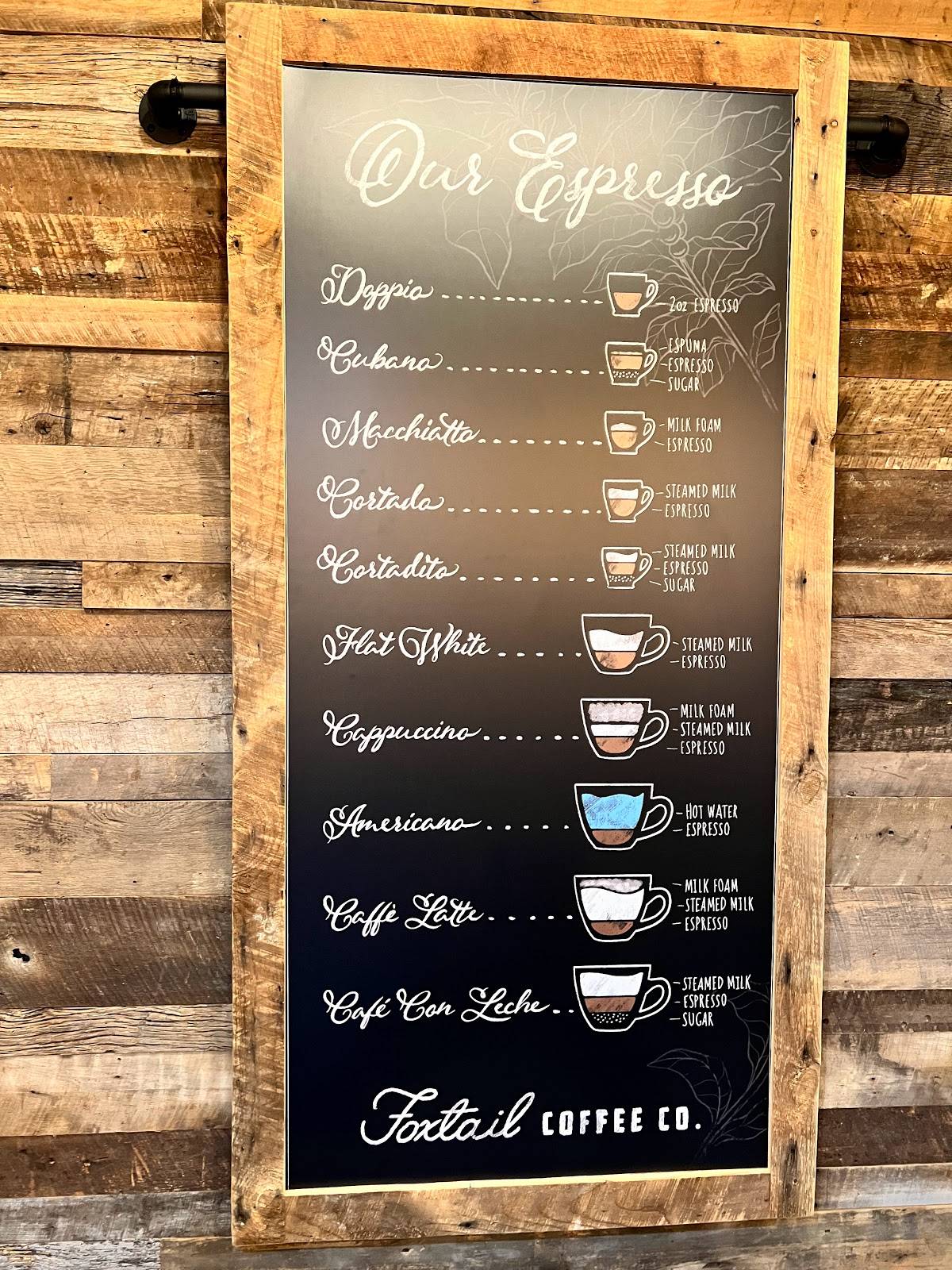 Menu at Foxtail Coffee Co - Downtown Mount Dora restaurant, Mount Dora