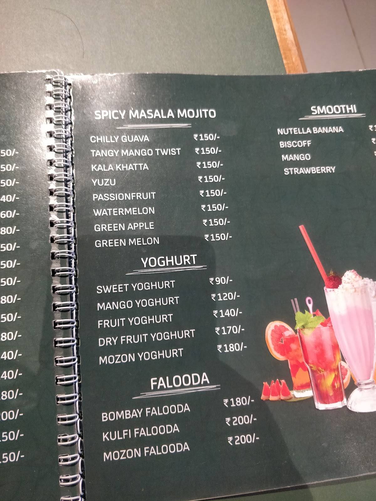 Menu at Mozon Restaurant, Kozhikode