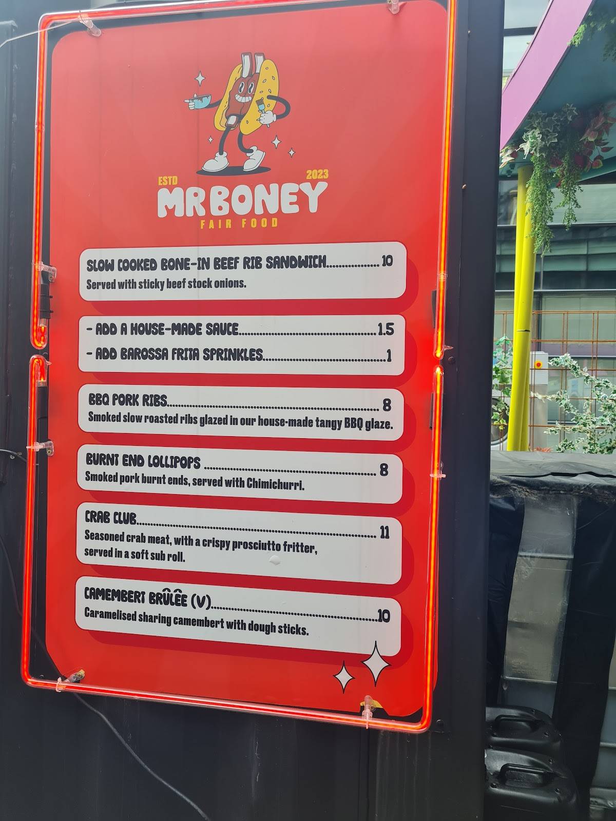 Menu at Mr Boney BBQ, Edinburgh